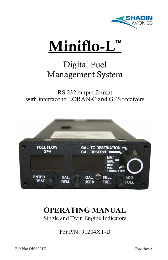 OP91204E Rev A1 | Shadin Avionics